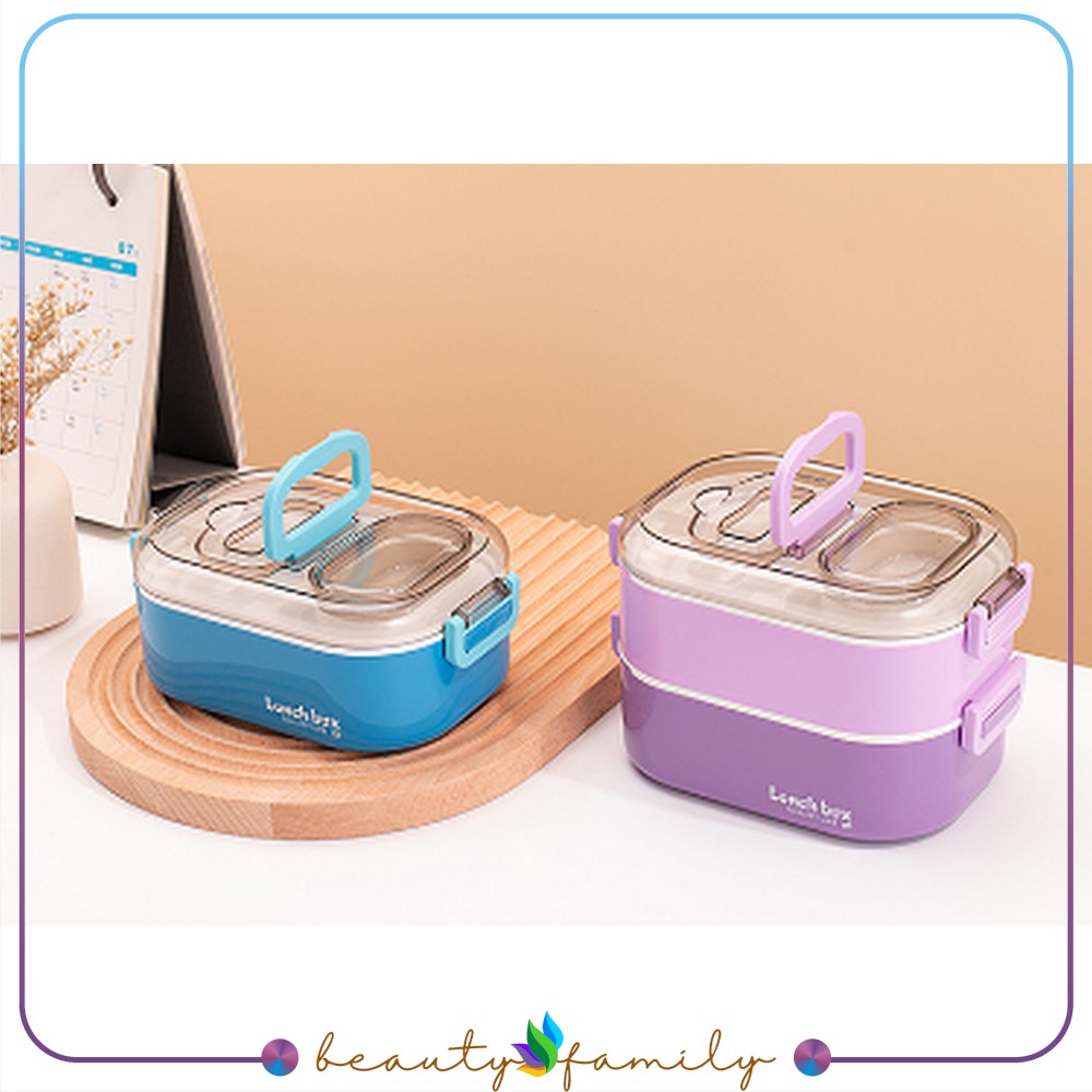 BF-C696 Tempat Makan Set 2 Tingkat Anti Tumpah / Lunch Box Susun Free ...