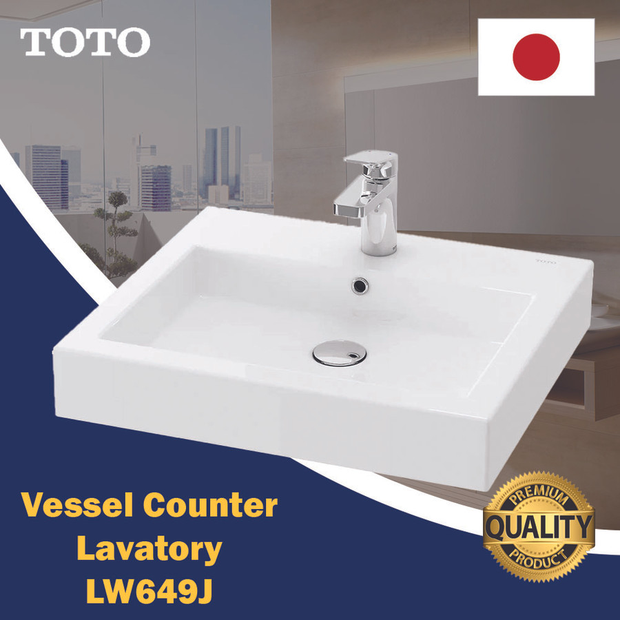 Toto Wastafel Atas Meja Lw649cj Complete Set Kran Tx109ld Lazada