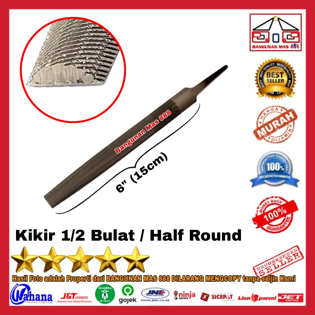 KIKIR 1/2 BULAT 6" (15cm) - KIKIR HALF ROUND - KIKIR BESI - KIKIR BAJA ...