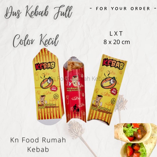 Dus Kebab Full Color Kecil Isi 50 Pcs - Packaging Kebab Kecil - Dus ...