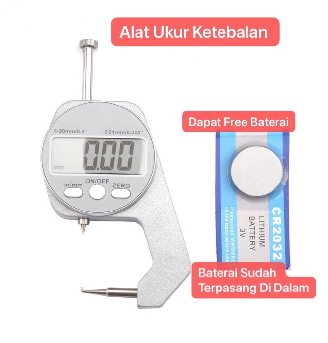 Digital & Jarum Dial Thickness Ukur Ketebalan Pipa Tabung / Curved Tip ...