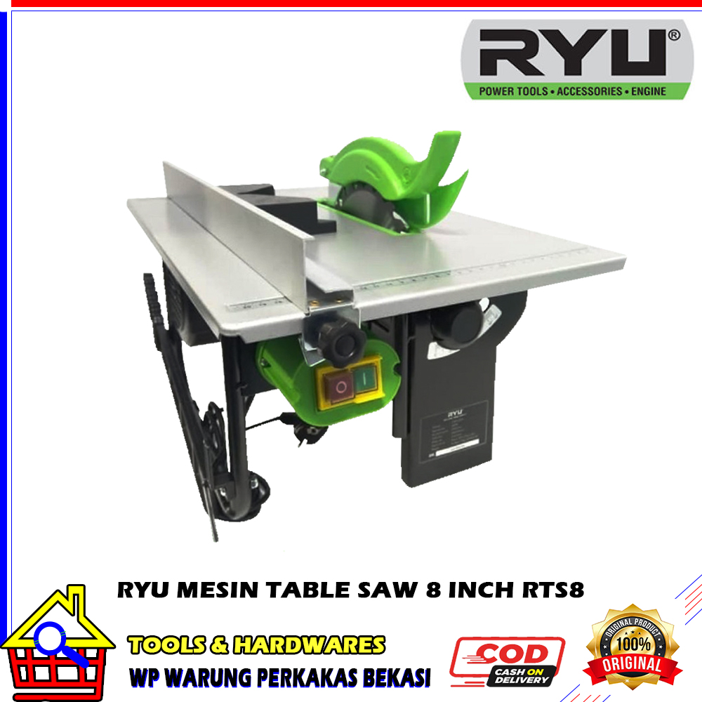 RYU RTS8 Mesin Gergaji Meja 8" Potong Kayu Triplek Circular Table Saw ...