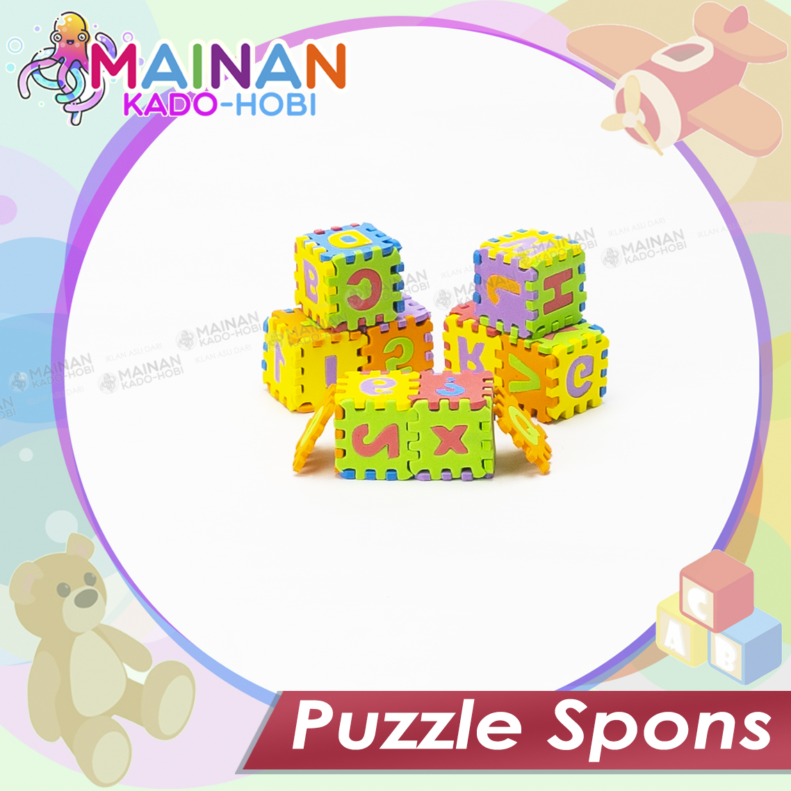 MAINAN EDUKASI ANAK SUSUN PUZZLE GABUS BUSA HURUF ANGKA | Lazada Indonesia