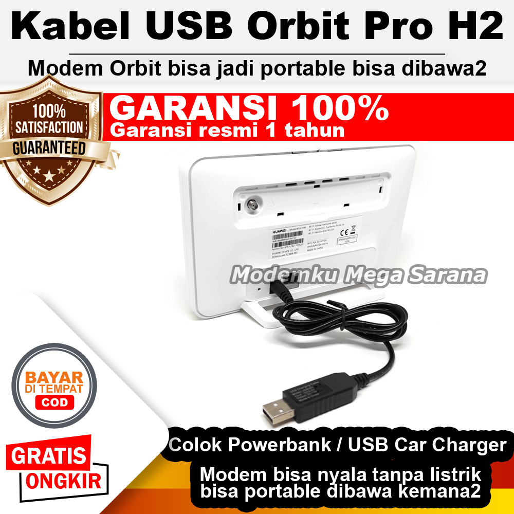 Kabel USB Powerbank Car Charger Modem Wifi Telkomsel Orbit Pro H2 ...