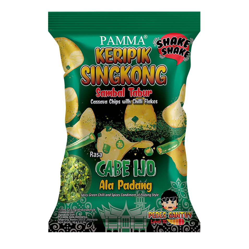 PAMMA KERIPIK SINGKONG SAMBAL TABUR RASA CABE IJO - 60G SACHET | Lazada ...