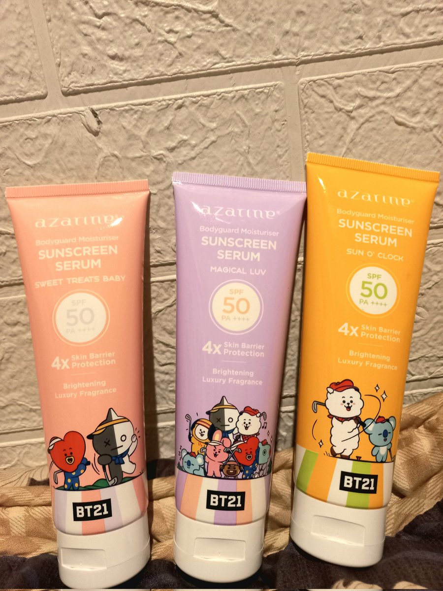 AZARINE x BT21 Body Guard Moisturizer Sunscreen Serum SPF50++ 100ml ...