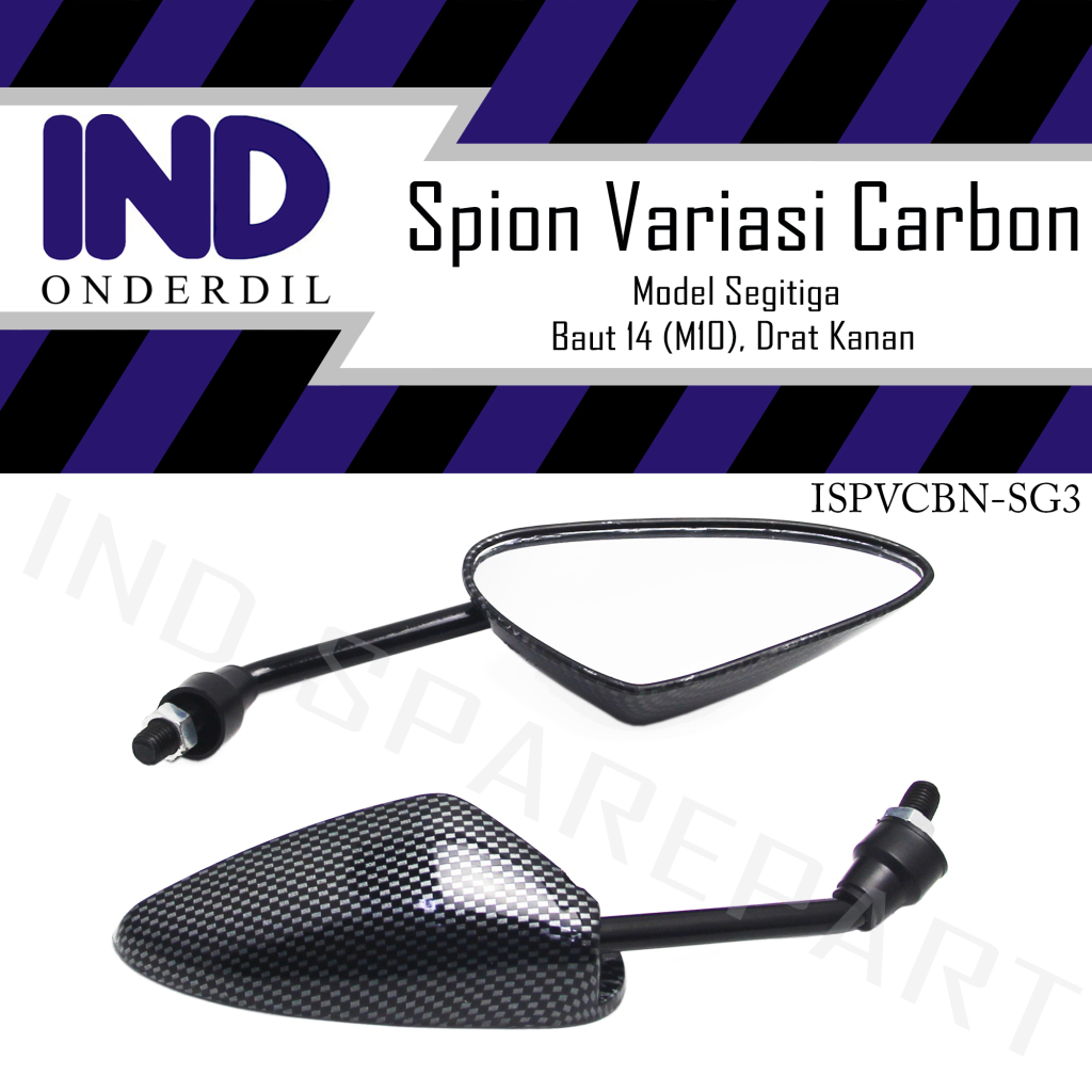 Spion-Kaca Motor Variasi Carbon-Karbon Segitiga Drat Honda Beat FI ...
