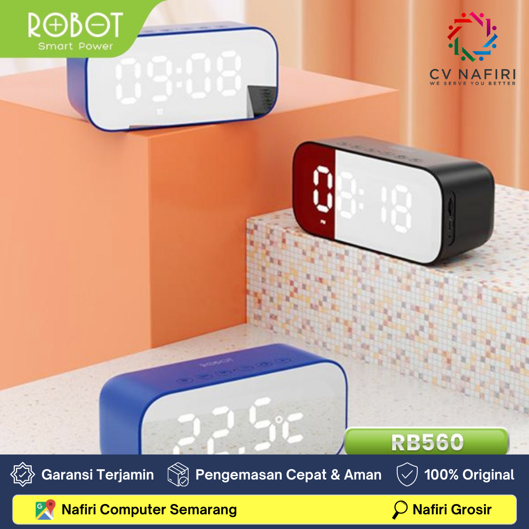 Robot Rb560 Speaker Bluetooth Alarm Clock Led Jam Lazada Indonesia