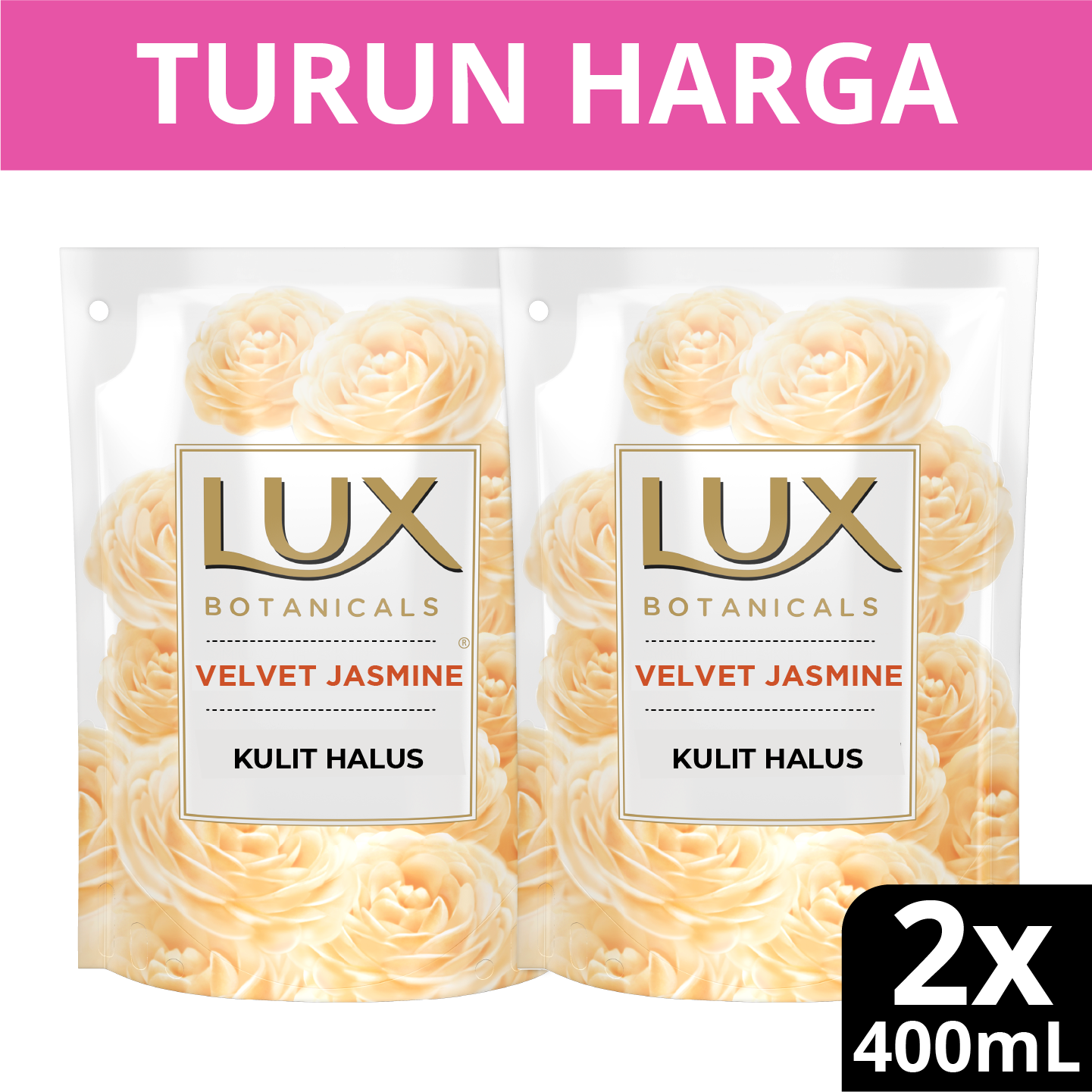 Lux Botanicals Sabun Mandi Cair Refill Body Wash Velvet Jasmine With Vitamin C 400Ml x2 | Lazada ...