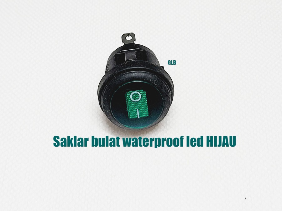 Saklar bulat waterproof GLB 220V 3Pin Rocker round Switch LED antidebu ...
