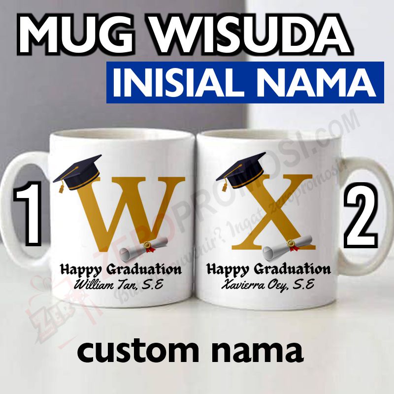 Kado Mug Wisuda Inisial Nama - Hadiah Mug Graduation | Lazada Indonesia