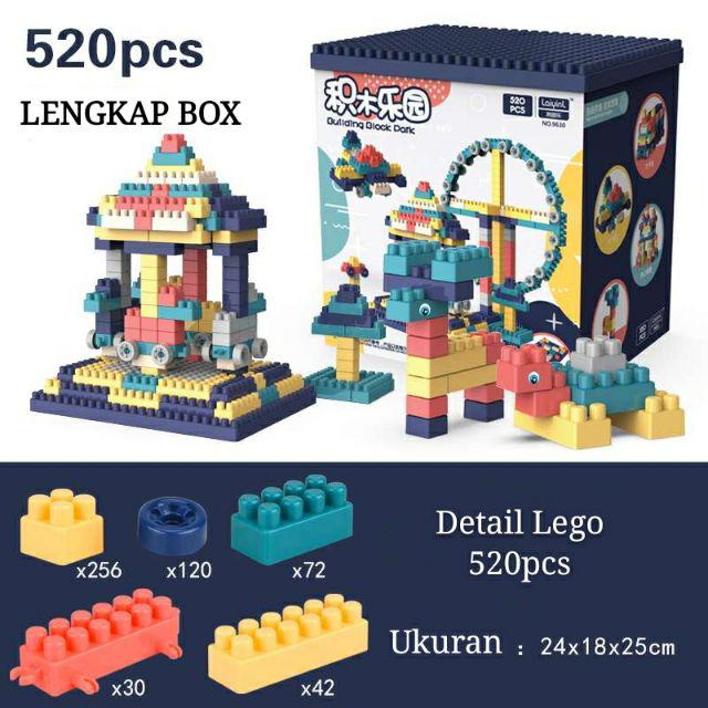 [TM55]Mainan Balok Susun Duplo Lengkap Kotak Penyimpanan Dan Papan ...