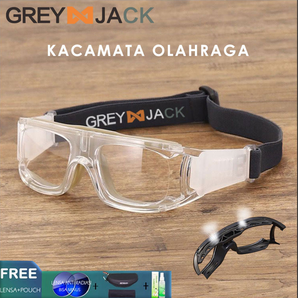 Grey Jack Frame Kacamata Olahraga Sport Sepak bola/Tenis/Basket/Futsal ...