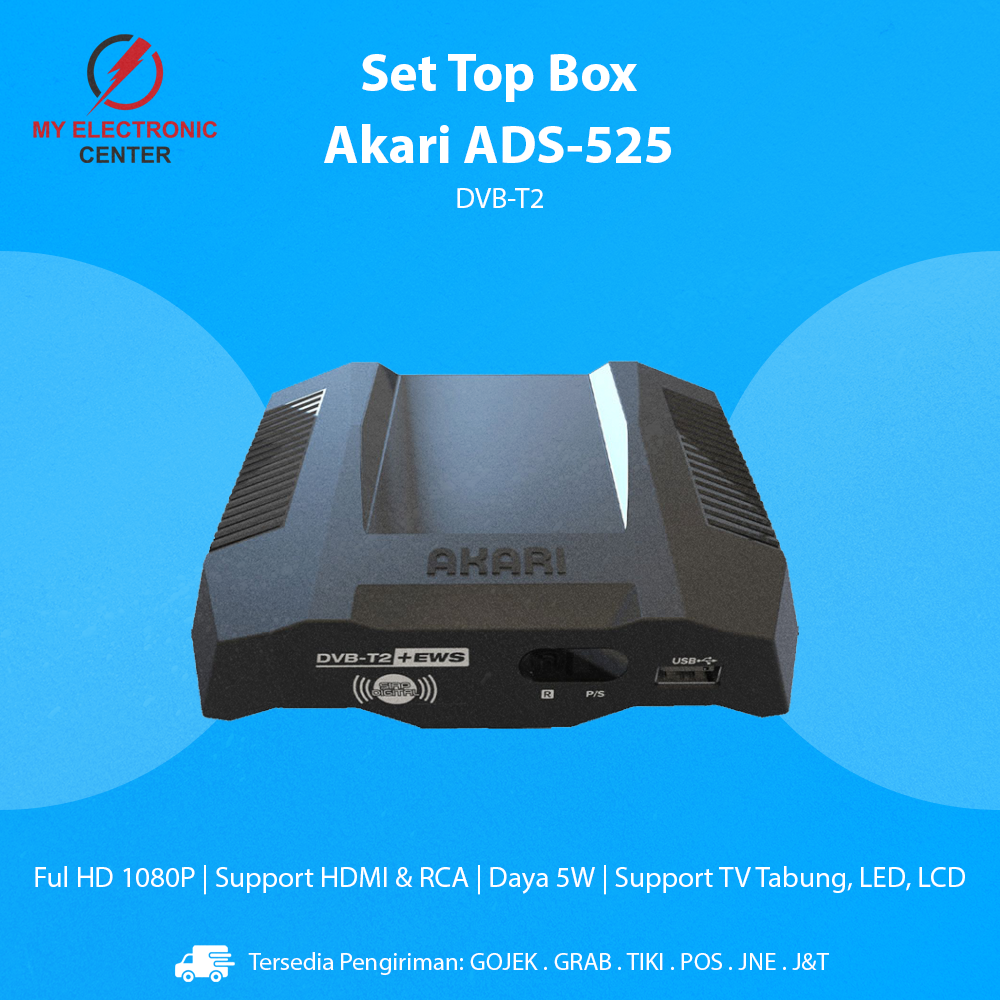 Set Top Box Akari ADS-525 DVB-T2 STB Antena Digital TV Tabung LED LCD ...