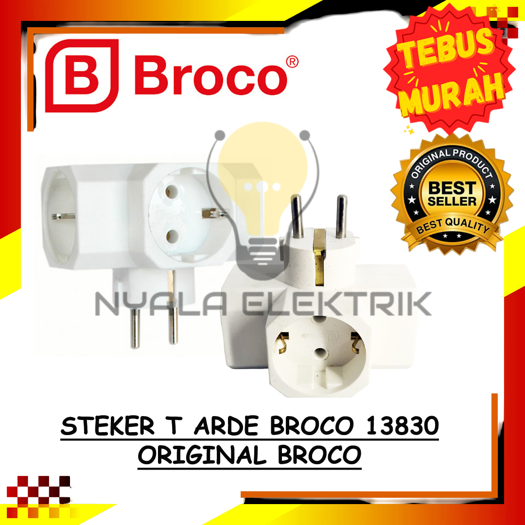 (PROMO!!) BROCO ORIGINAL Steker T Arde Broco 13830 / Colokan Listrik ...