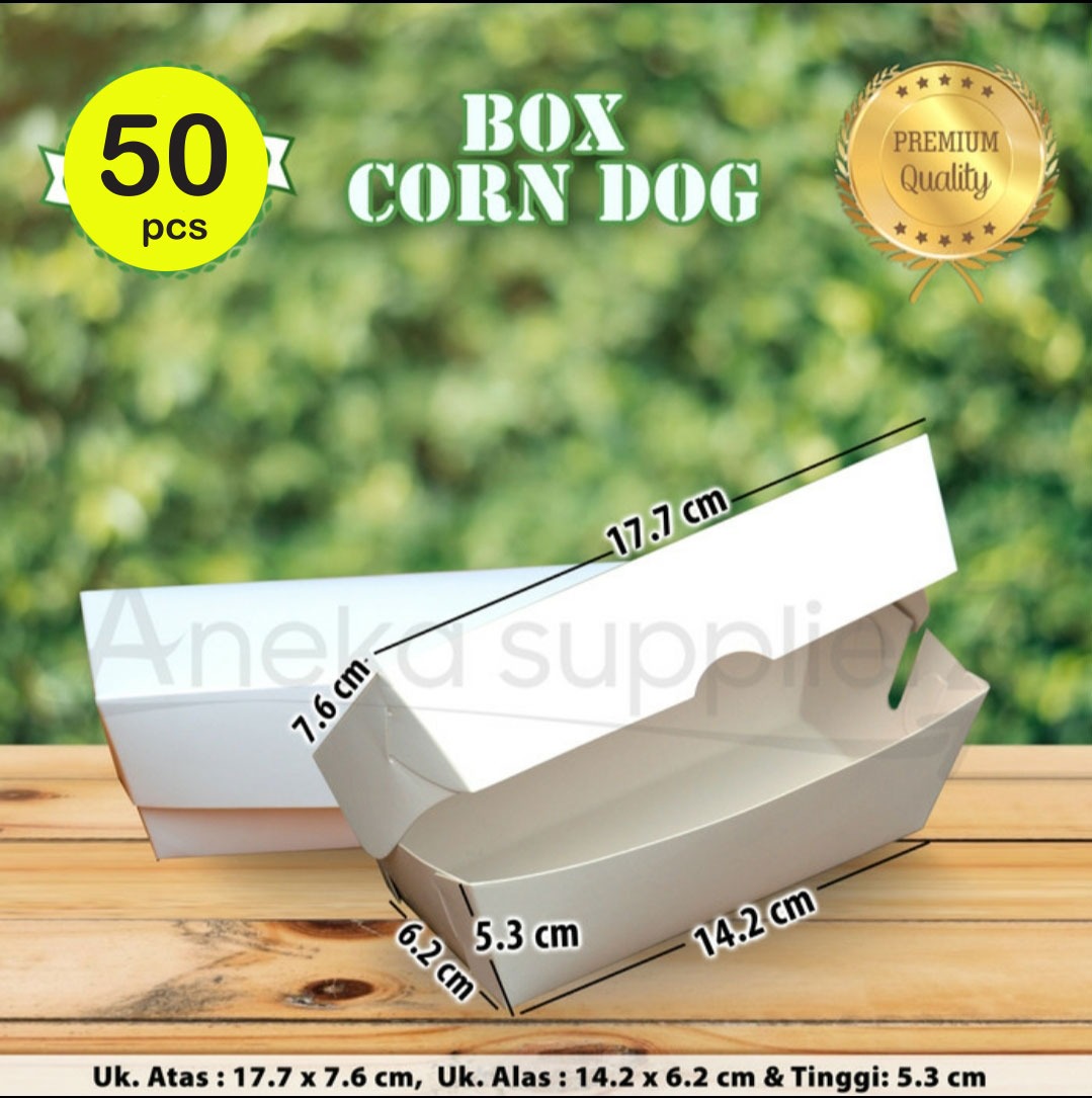 Box Corndog - Dus Corn dog - Kotak Corndog | PUTIH - POLOS (50 pcs ...