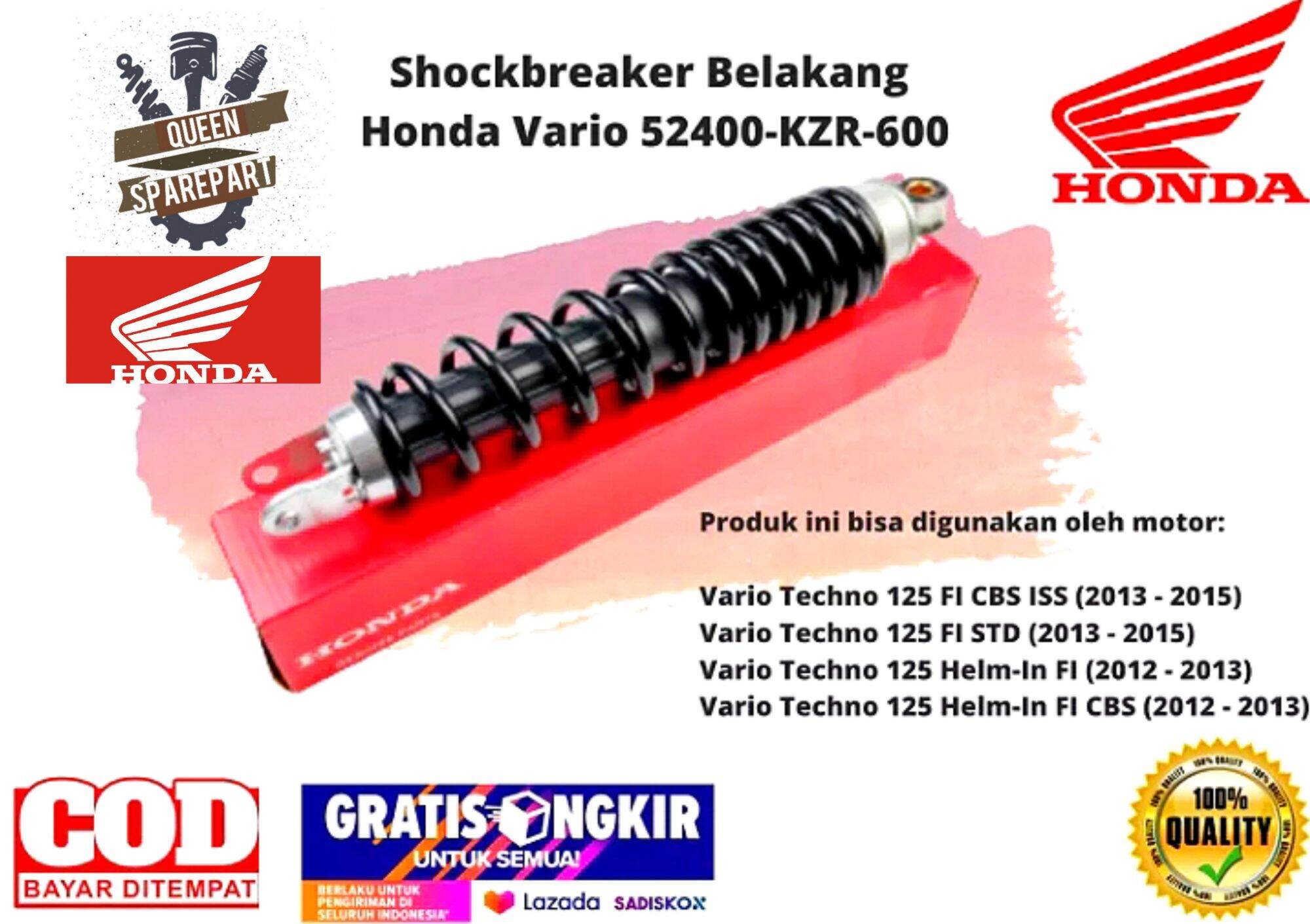 ORIGINAL SHOCKBREAKER BELAKANG HONDA VARIO TECHNO 125 LAMA, VARIO 125 150 LED ESP, VARIO 125 150 ...