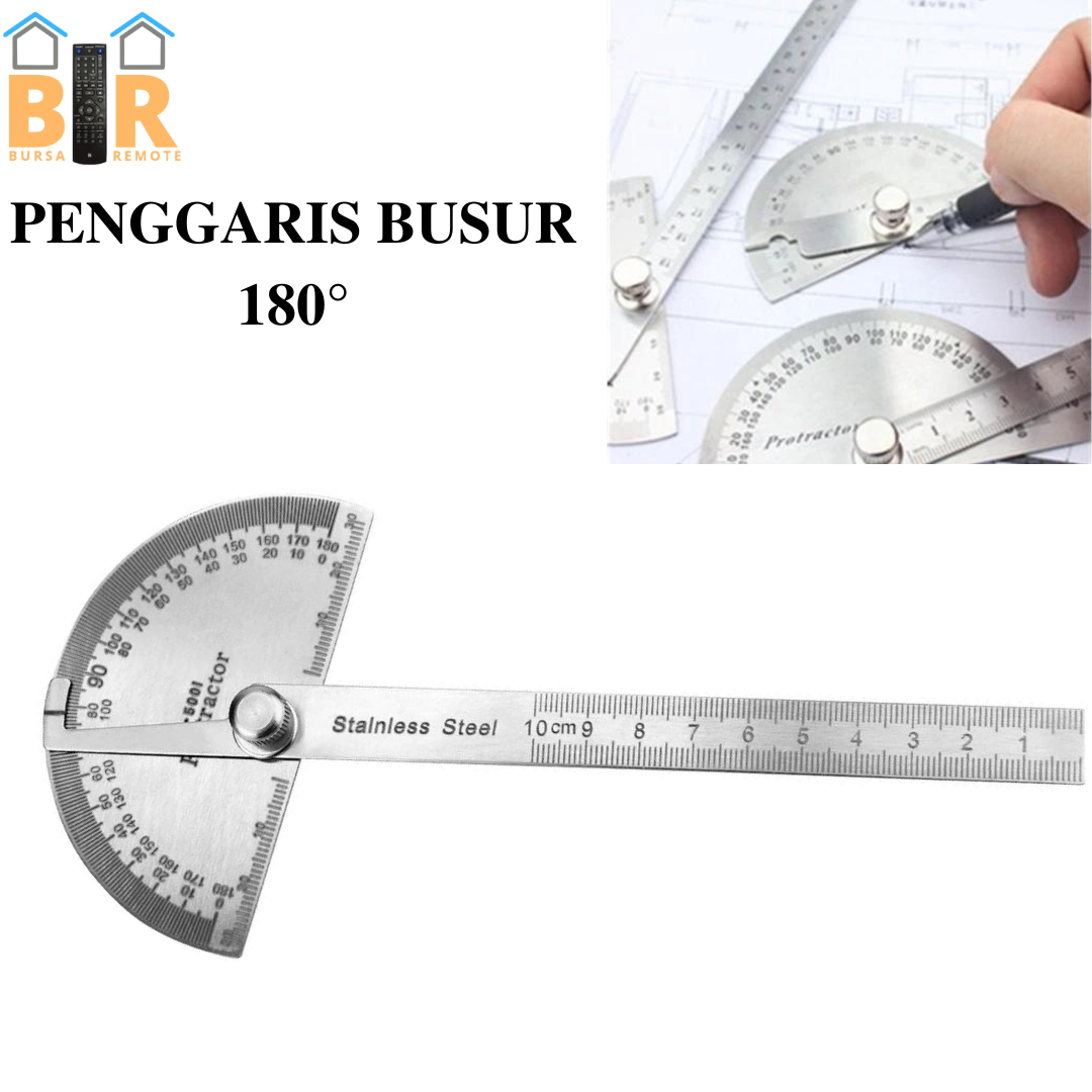 Penggaris Busur 180 Derajat Bahan Stainless Steel Goniometer Alat Ukur ...