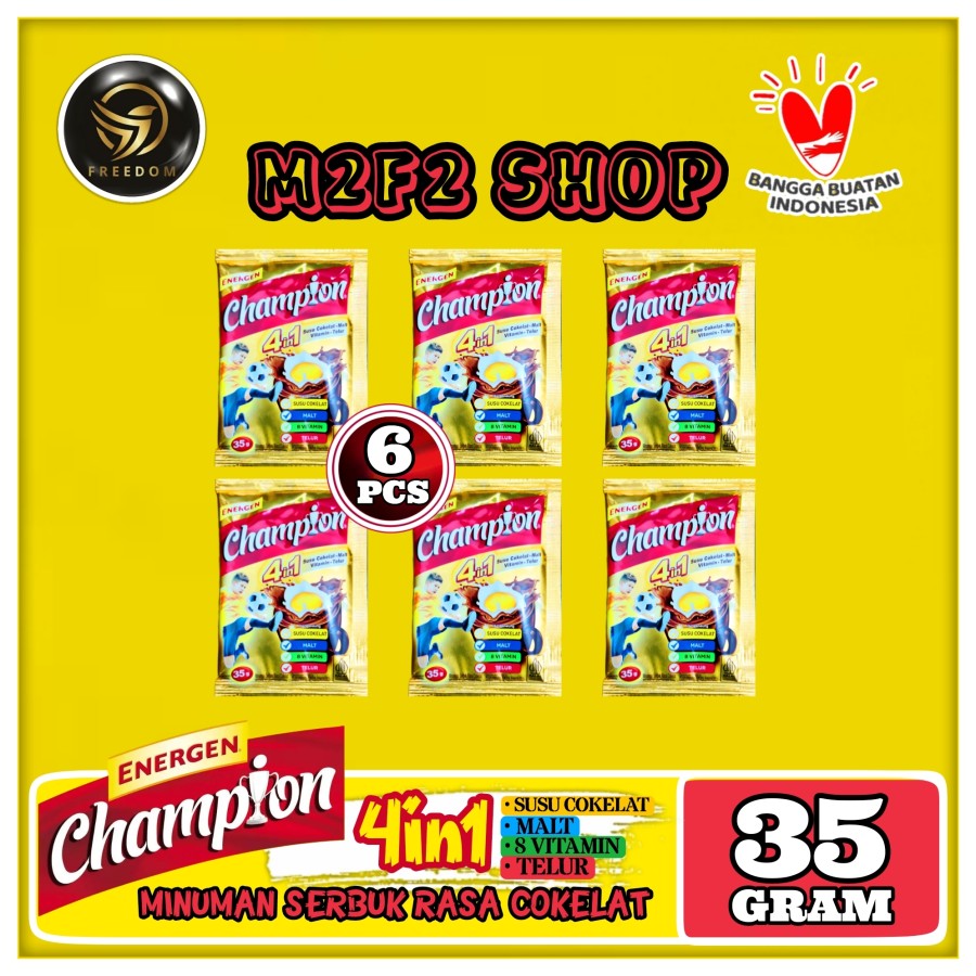 Susu Bubuk Champion Energen Sachet Cokelat - 35 gr (Kemasan 6 Pcs ...