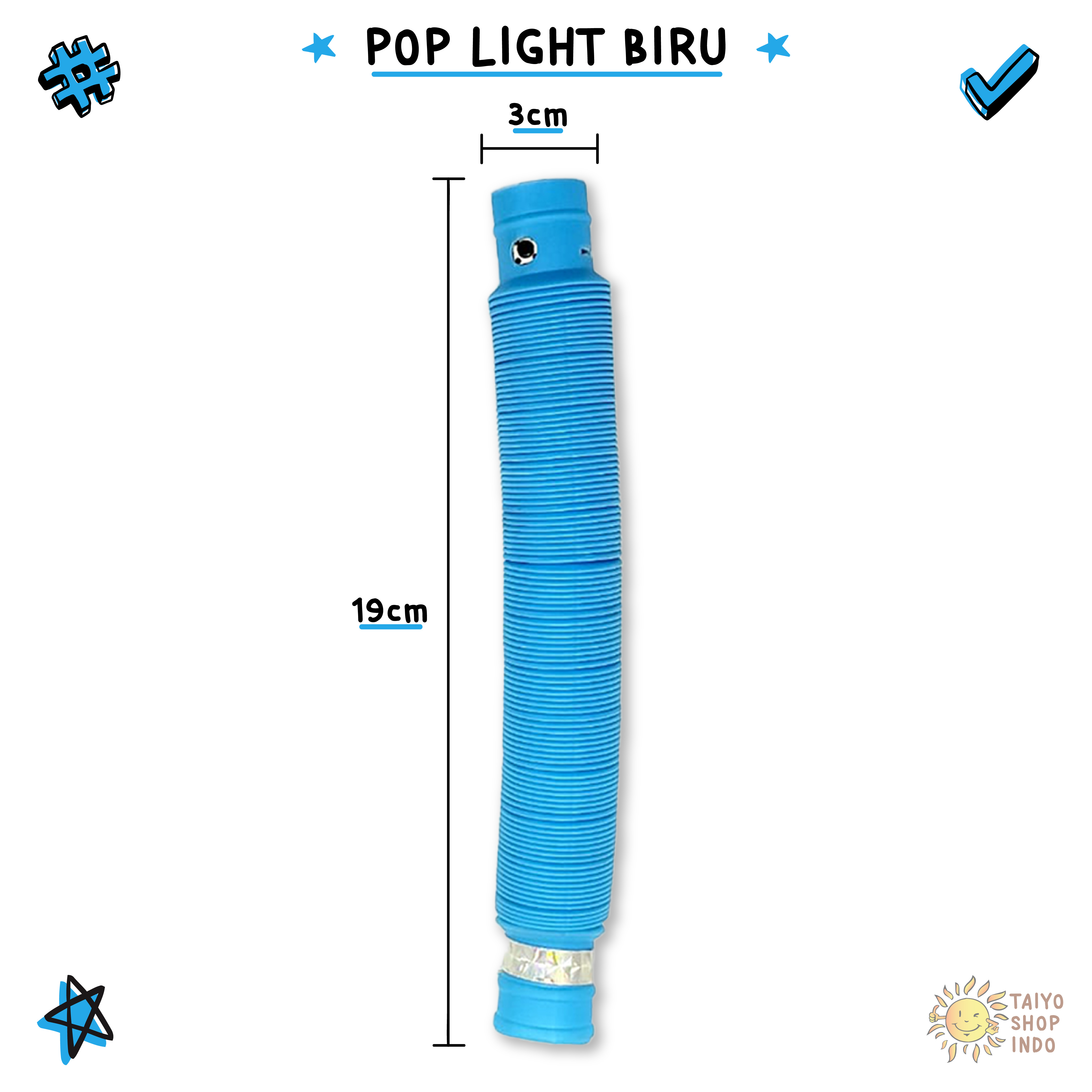 TAIYO Mainan Anak Pop Light Tube LED Lampu Light Up Fidget Toy Stick ...