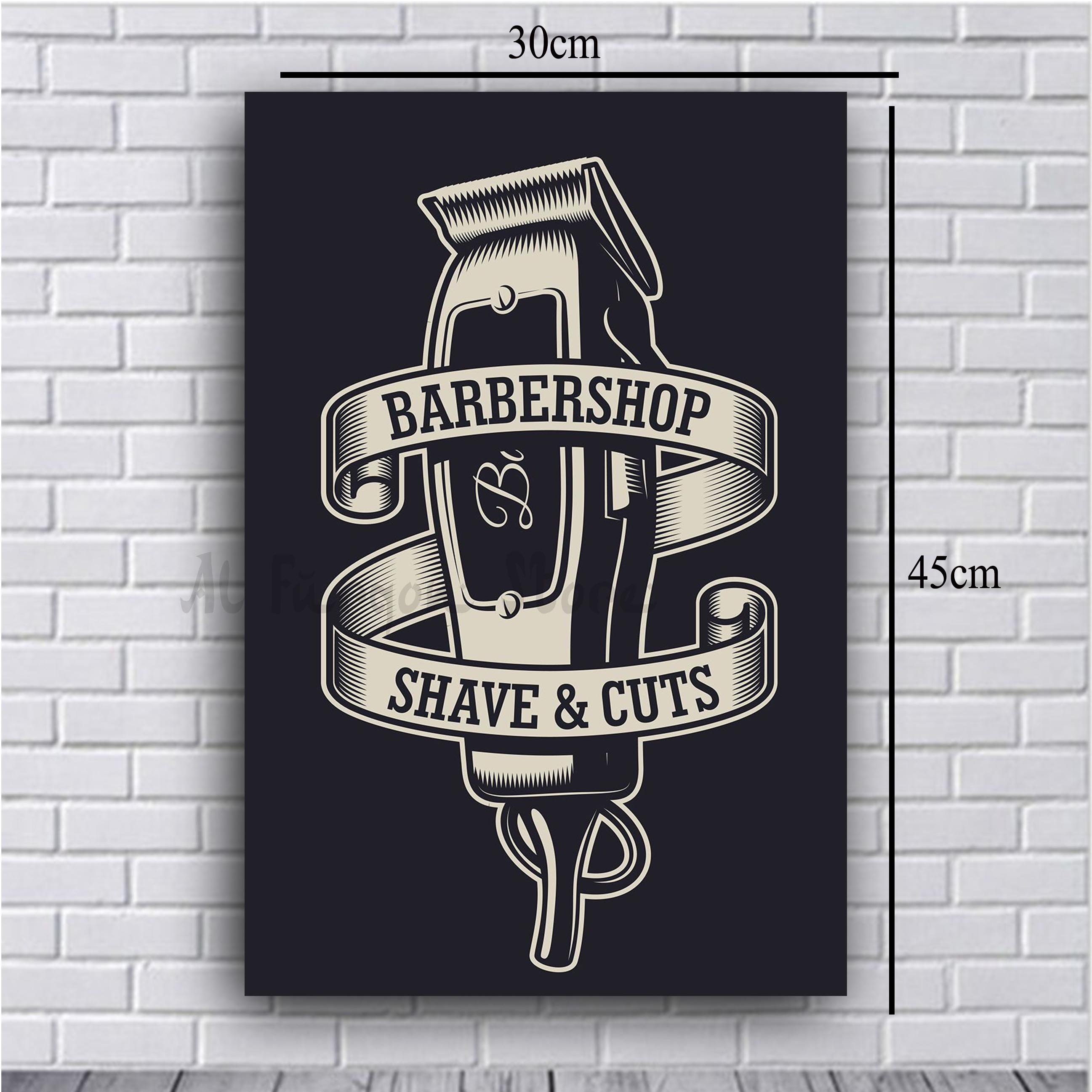 POSTER BARBERSHOP / FOTO BARBER SHOP CUKUR RAMBUT SALON / HIASAN ...