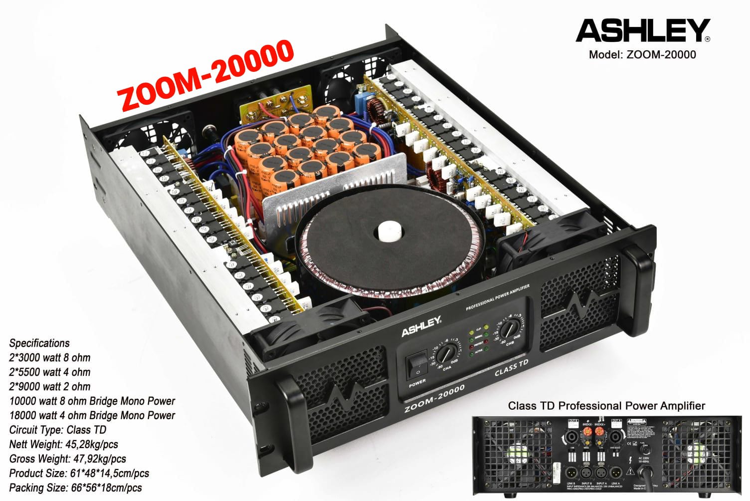 Power Amplifier Ashley ZOOM20000 / ZOOM 20000 ORIGINAL ASHLEY CLASS TD ...