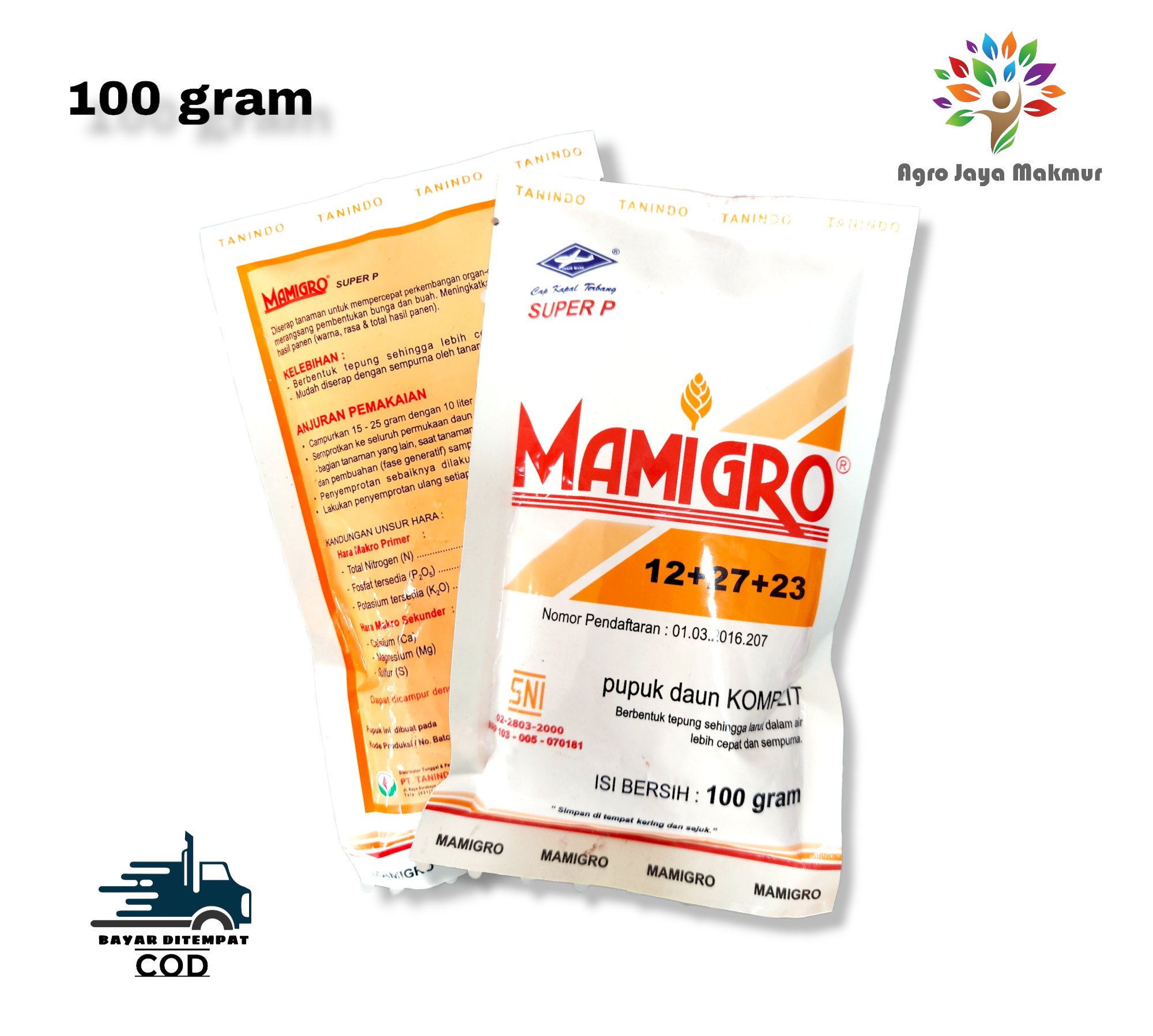 PUPUK DAUN NPK MAMIGRO 12 27 23 100 GRAM PUPUK DAUN KOMPLIT Pupuk Bunga ...