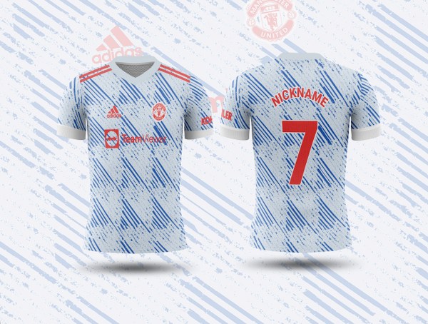 Jersey Bola Manchester United MU FC Away 2021 2022 Football Custom Full ...