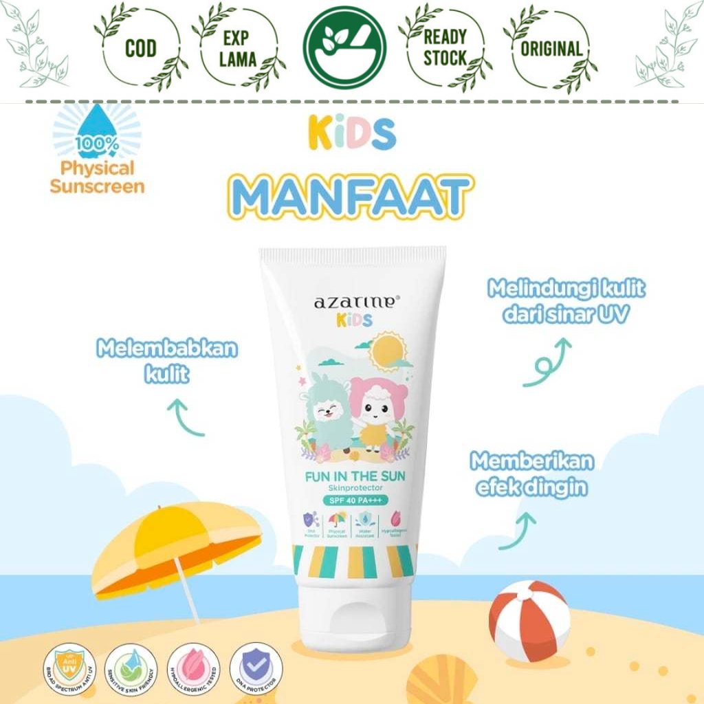 AZARINE KIDS FUN IN THE SUN SPF 40 PA +++ SKINPROTECTOR SUNSCREEN ANAK ...