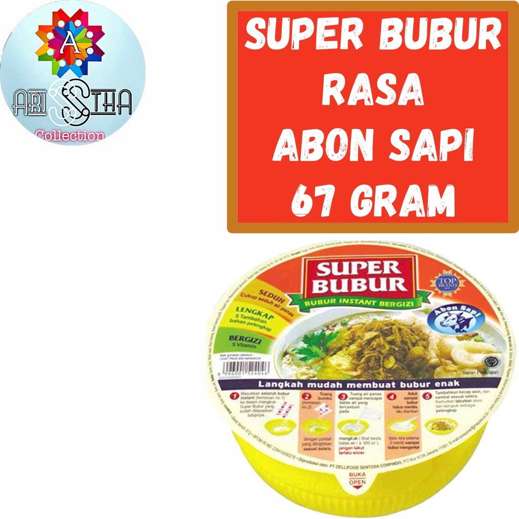 Super bubur Instan Kemasan Mangkok Ayam dan Abon Sapi | Lazada Indonesia