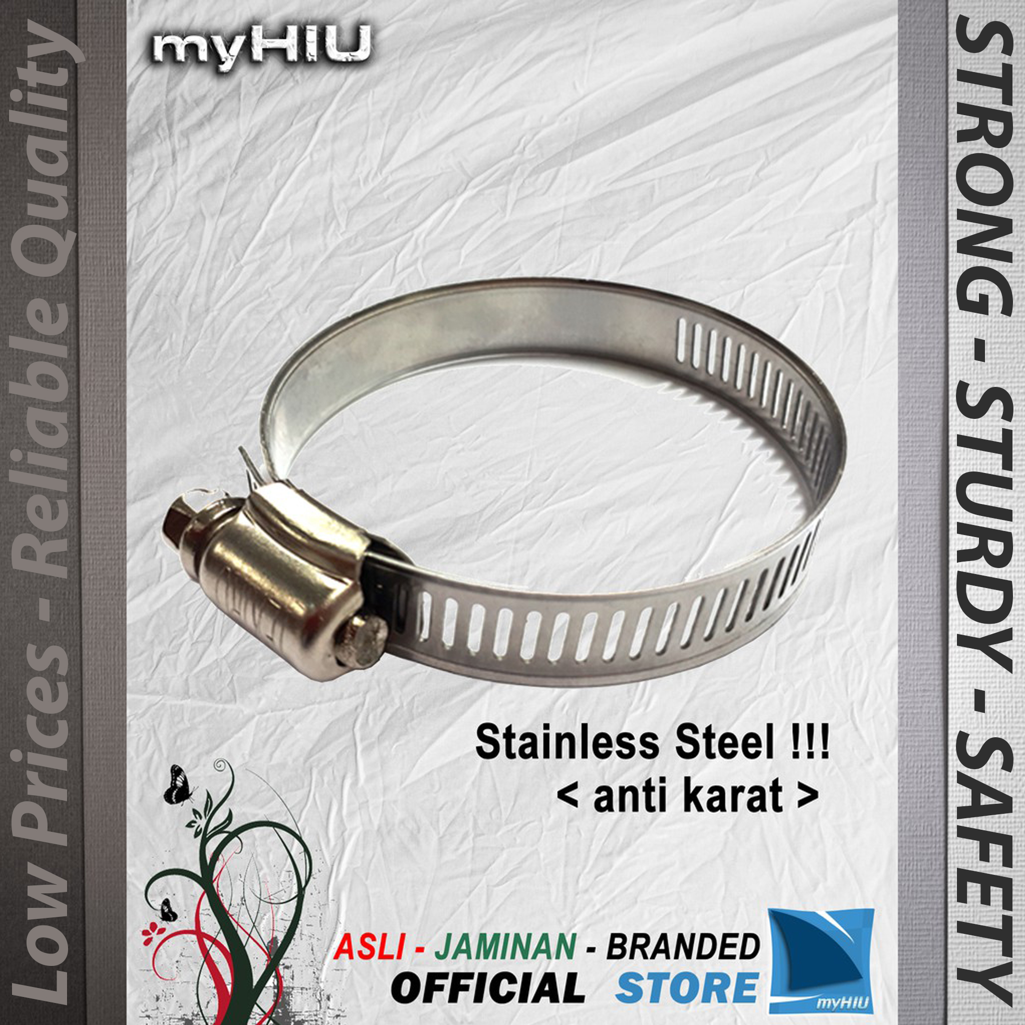 Kleman Selang / Hose Clamp ukuran 1-1/2"inch (21-38mm) Stainless Steel ...