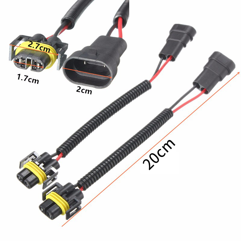 2Pcs 9006 To H11 H8 Headlight Fog Light Conversion Connector Wiring ...
