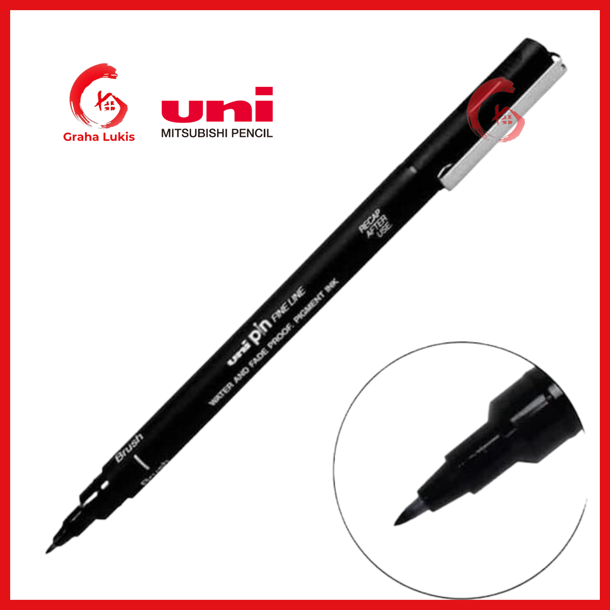 Uni Pin Brush Tip Black (BR-200) | Lazada Indonesia