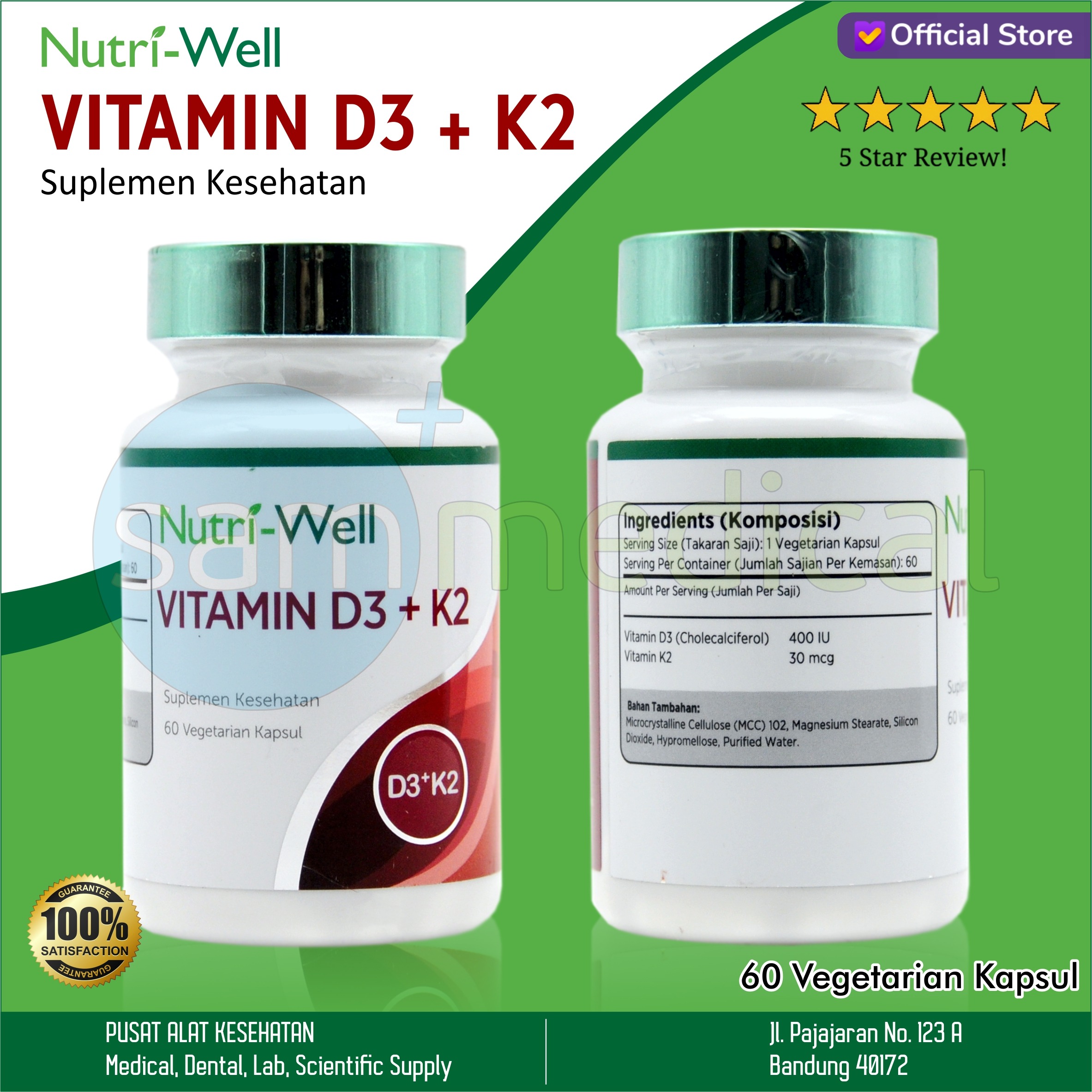 Nutriwell Vitamin D3 + K2 60 Caps | Lazada Indonesia