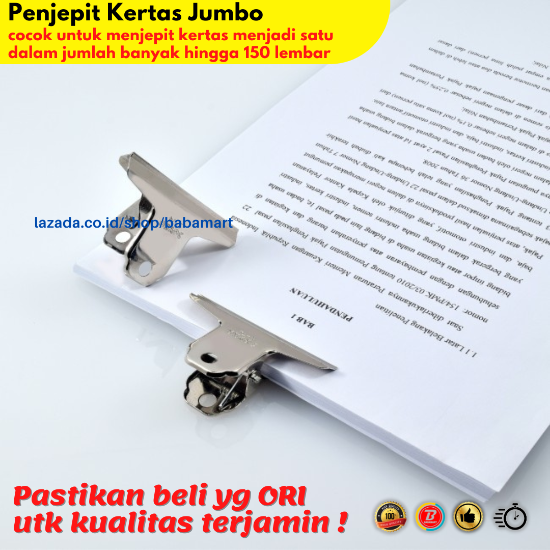 KLIP PENJEPIT JEPITAN KERTAS JUMBO BESAR SATUAN PER PCS BULLDOG CLIP ...