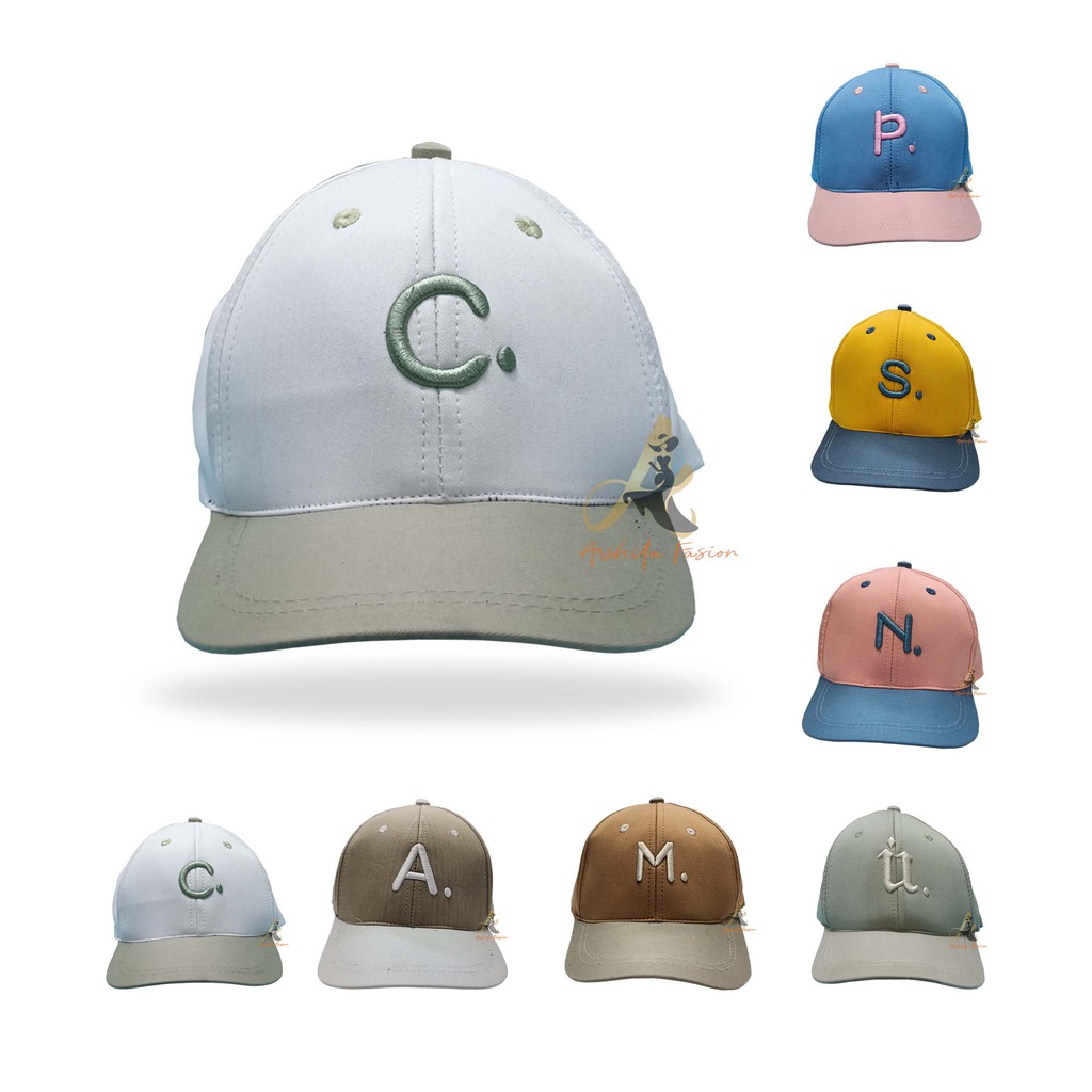Topi Anak Bordir Huruf Inisial/Topi anak Huruf alphabet/Topi basebal ...