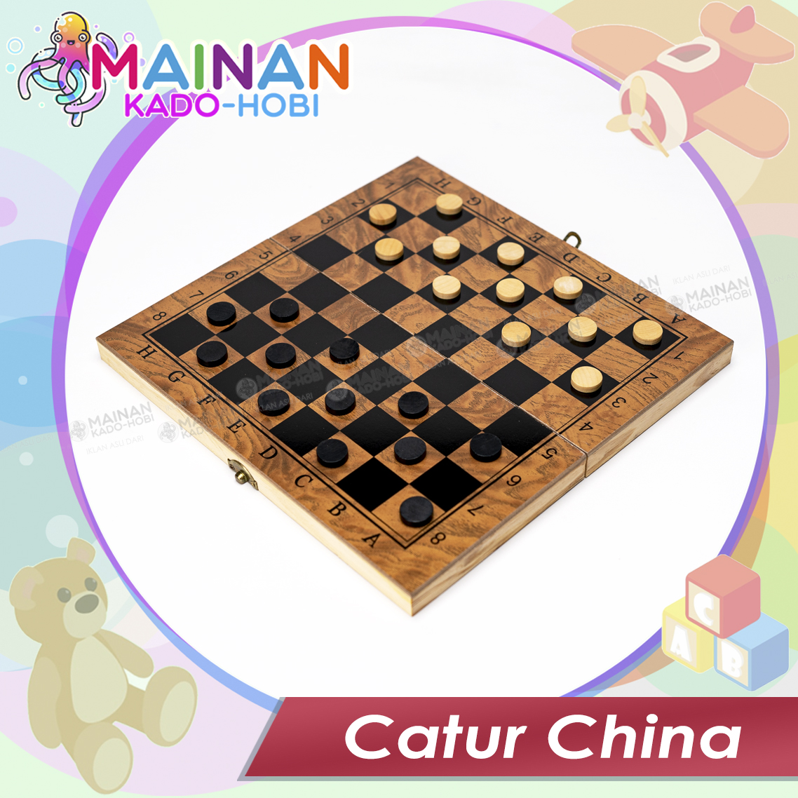 MAINAN EDUKASI ANAK BOARD GAME CHESS CHECKERS PAPAN CATUR CHINA ...