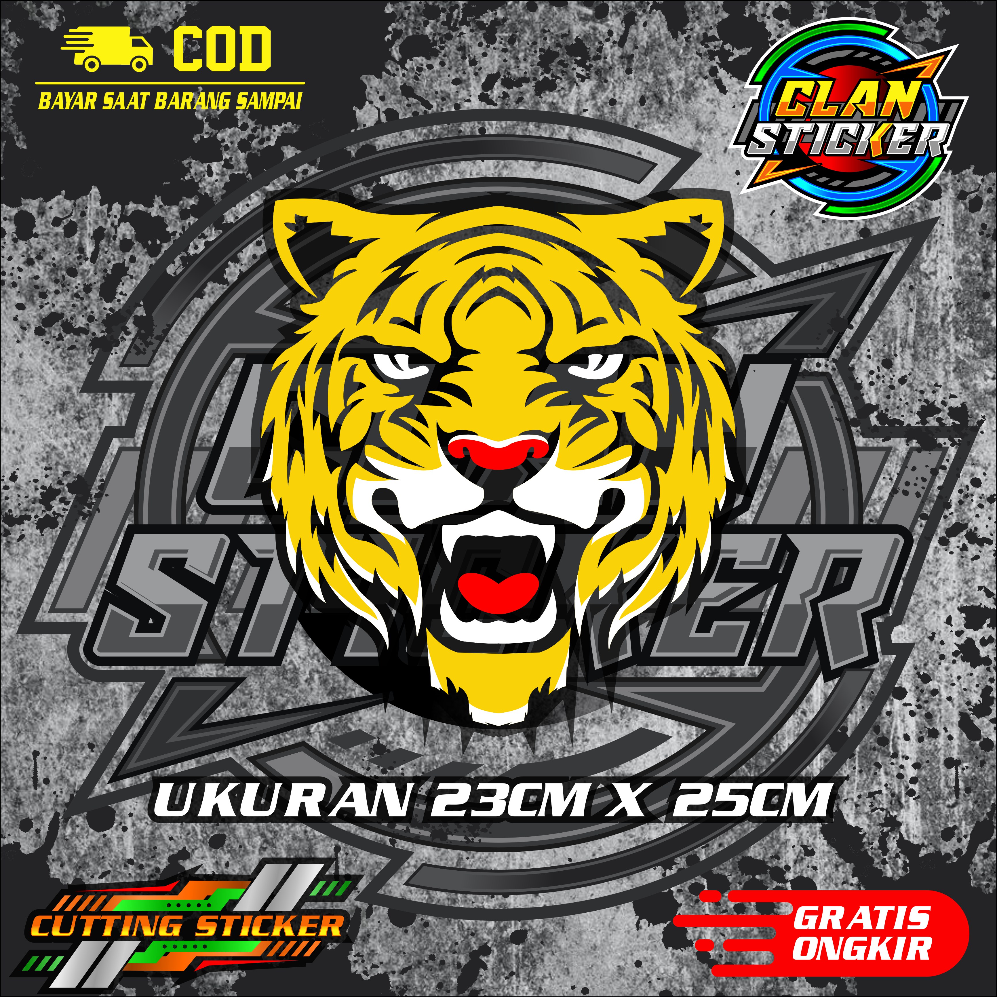 Sticker Cutting Macan Stiker Visor Nmax Lama New PCX 150 Motif Harimau ...