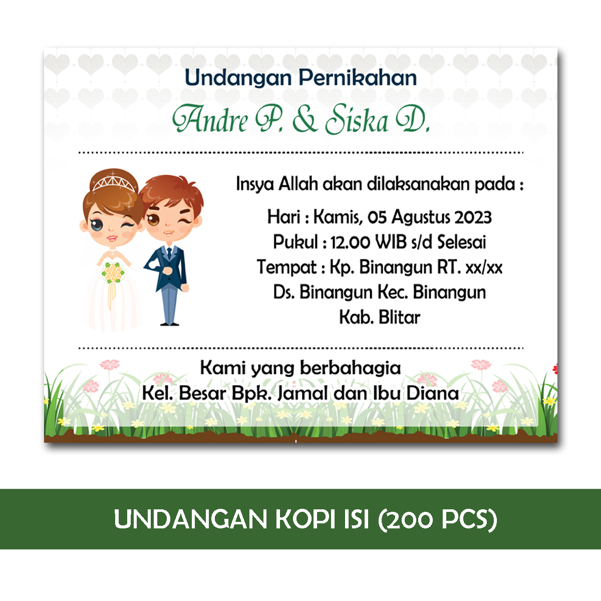 UNDANGAN MINI UNTUK KOPI MODEL UM. 1 (ISI 200 PCS) | Lazada Indonesia