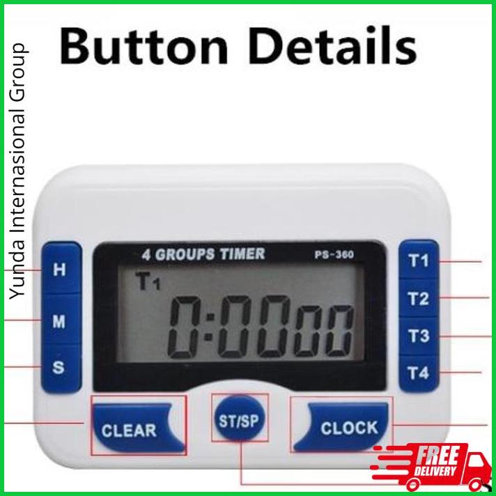 4 Groups Timer - 4 Sesi Waktu, Dgn Countdown Function(Bkn Timer Biasa ...