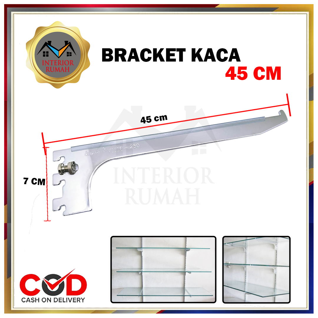 Daun Bracket Kaca / Braket Kaca / Siku Braket Besi Penyangga Rak ...