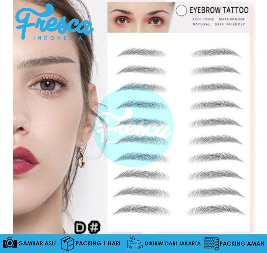 [1 PASANG] Stiker Tato Alis 4D Rias Alis Seperti Rambut Tempel ...