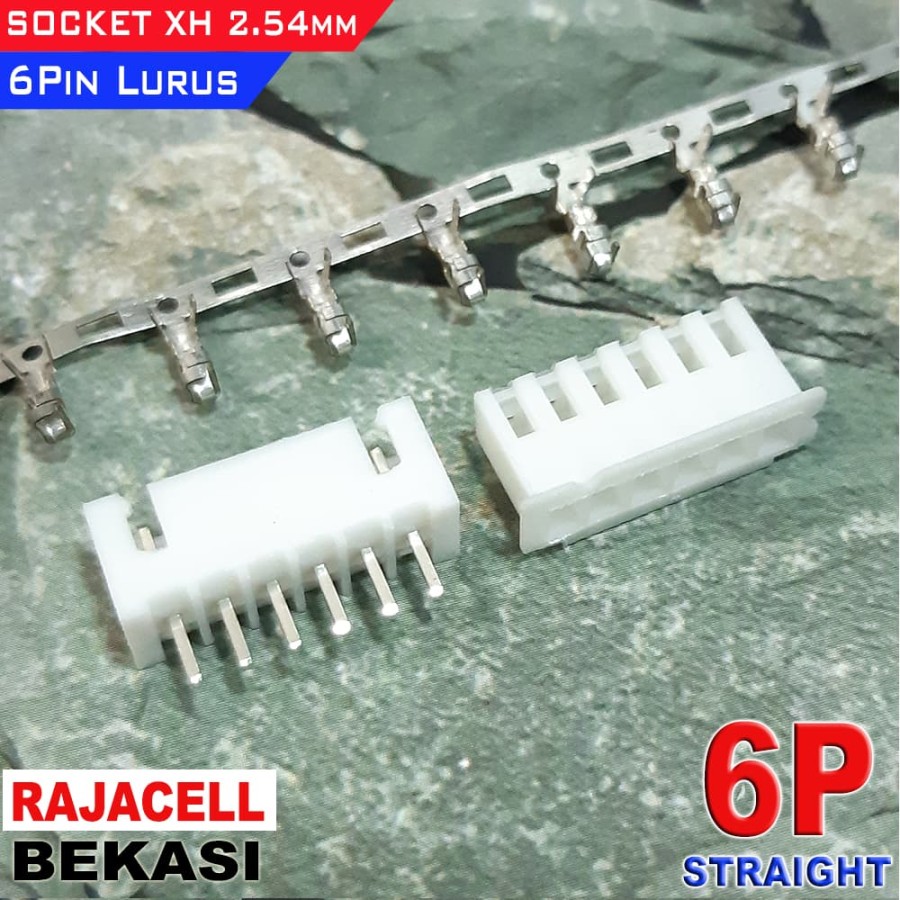 Socket Connector Molex XH 6P 6 Pin Lurus Pitch 2.54mm Soket Konektor ...