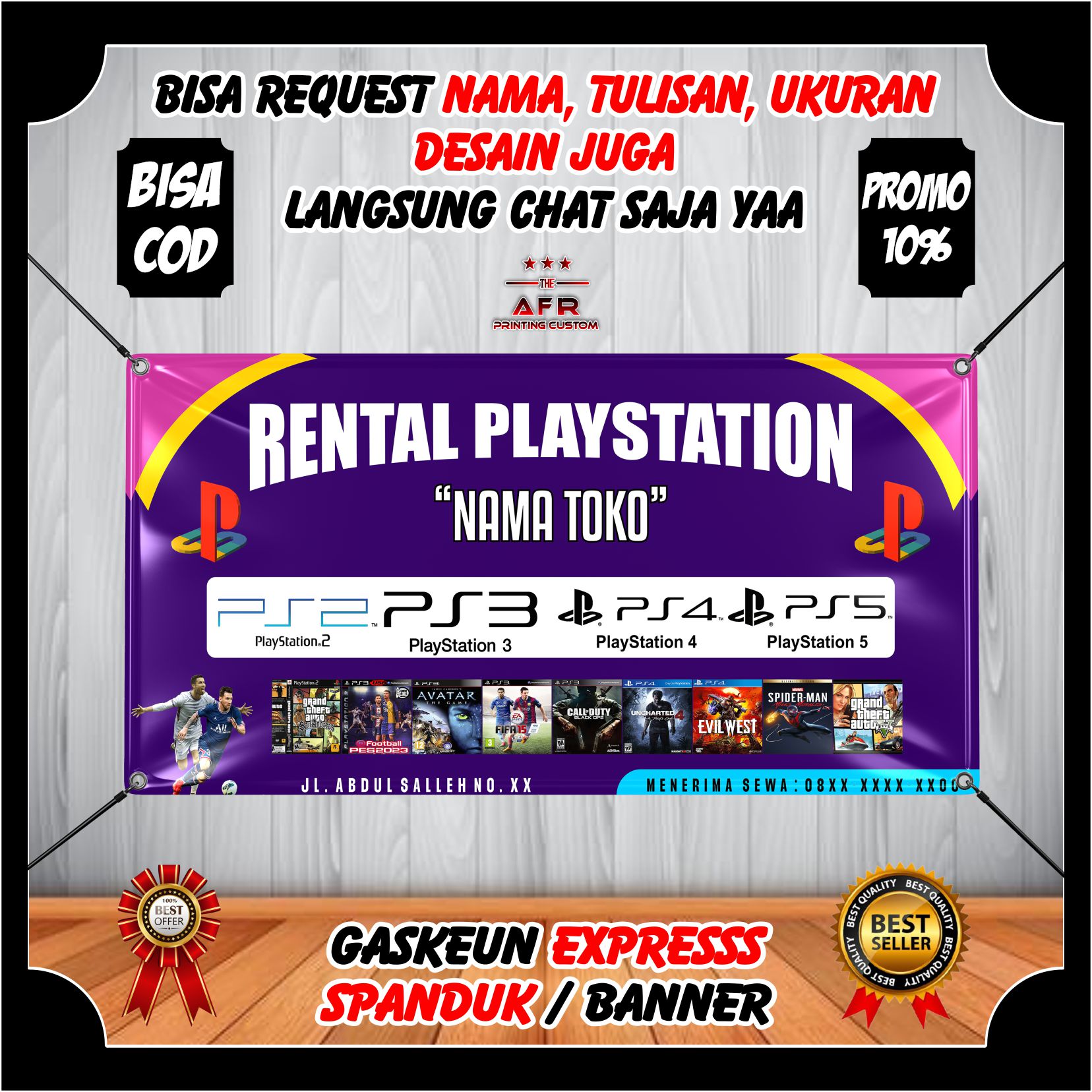 Bisa Cod / Bayar ditempat Banner Rental Ps Playstation / Spanduk Toko ... Bisa Cod / Bayar ditempat Banner Rental Ps Playstation / Spanduk Toko ...