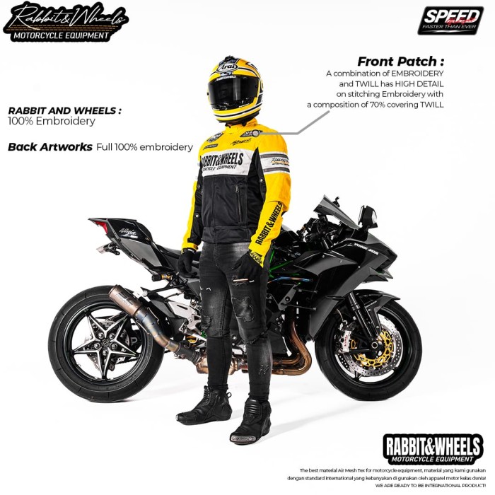 Jacket RABBIT AND WHEELS NEW Combo Motorsport (FREE PROTECTOR) - Jaket ...