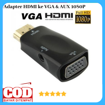 SAMBUNGAN HDMI VGA / ADAPTOR HDMI KE VGA / ADAPTOR HDMI / KONVERTER VGA ...