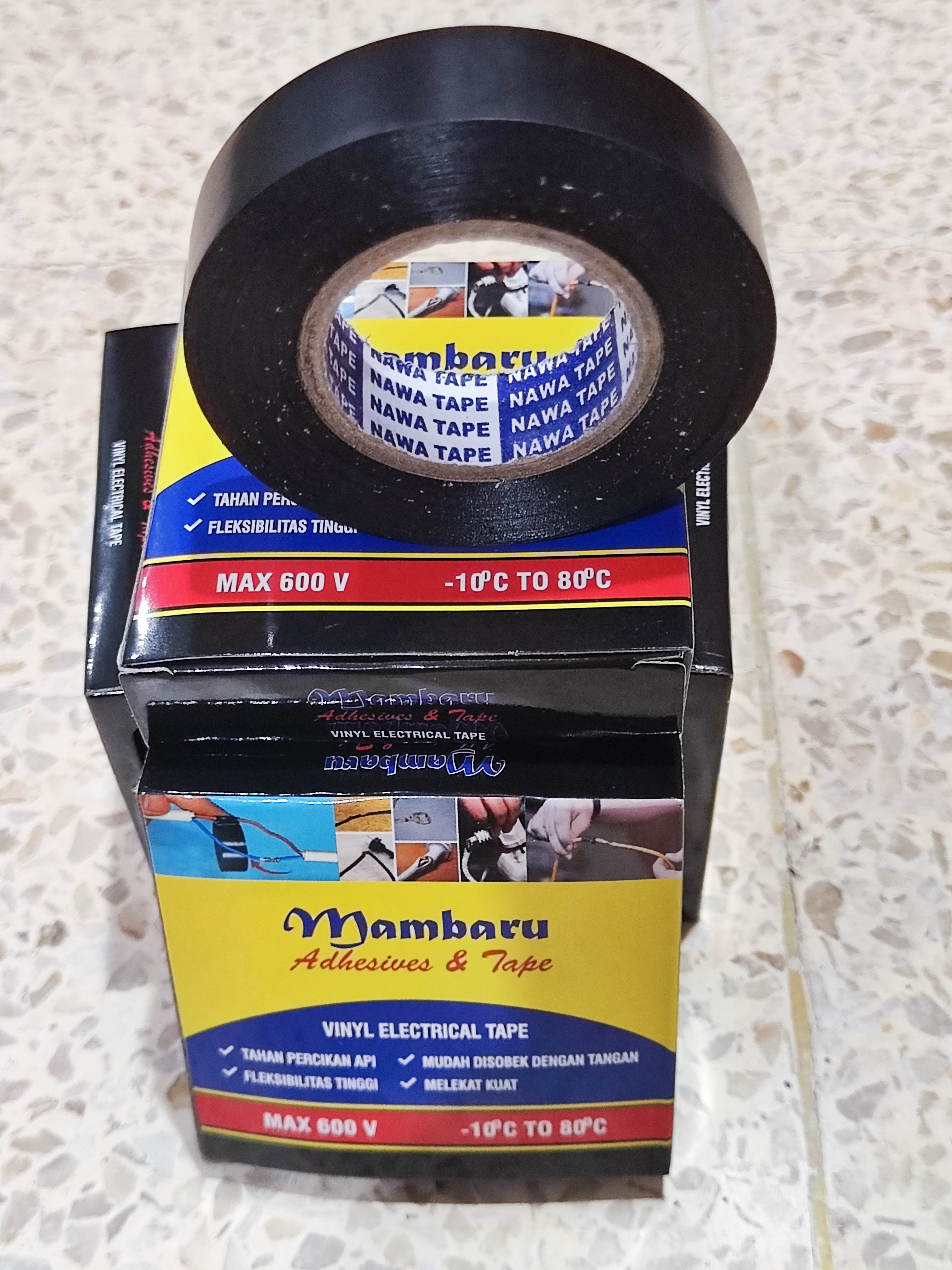 Isolasi Hitam / Isolasi Listrik PVC / MAMBARU/NAWA Electric Tape 3/4 x ...