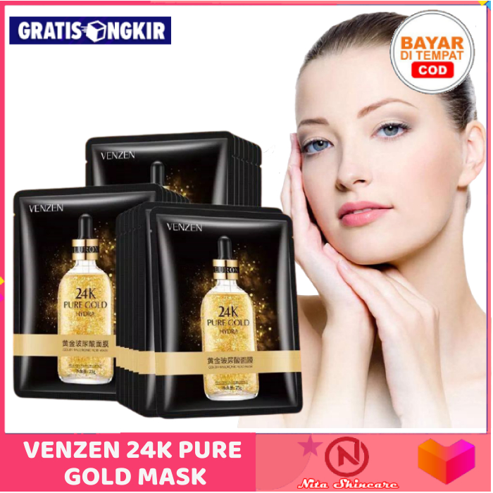 Nita Skincare - Venzen 24K Pure Gold Hyaluronic Acid Facial Mask Venzen ...