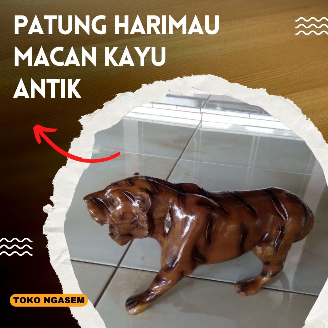 PATUNG MACAN KAYU MINIATUR HARIMAU HIASAN MEJA ANTIK | Lazada Indonesia