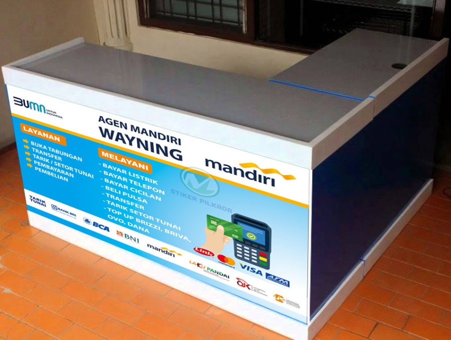 STIKER VINYL MEJA KASIR AGEN MANDIRI 1 | Lazada Indonesia